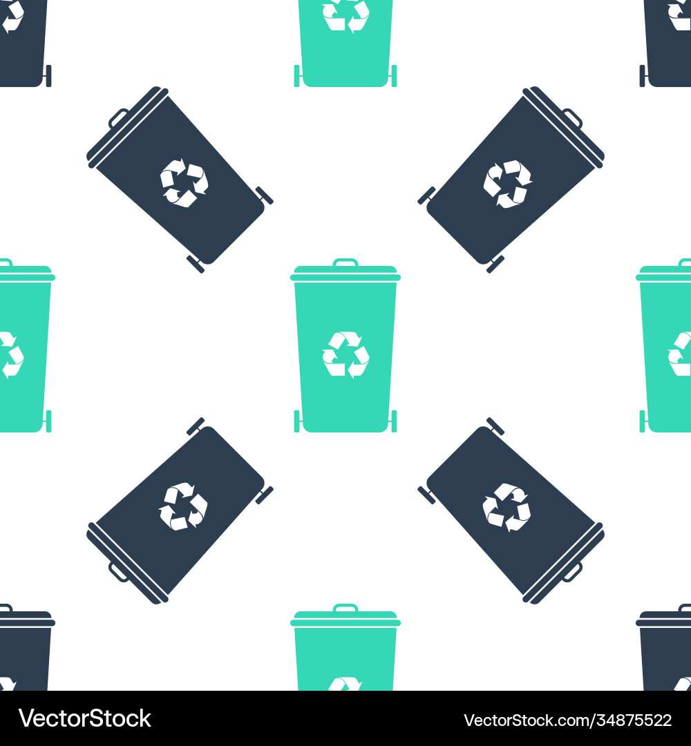 Green recycle bin with symbol icon Royalty Free Vector Image