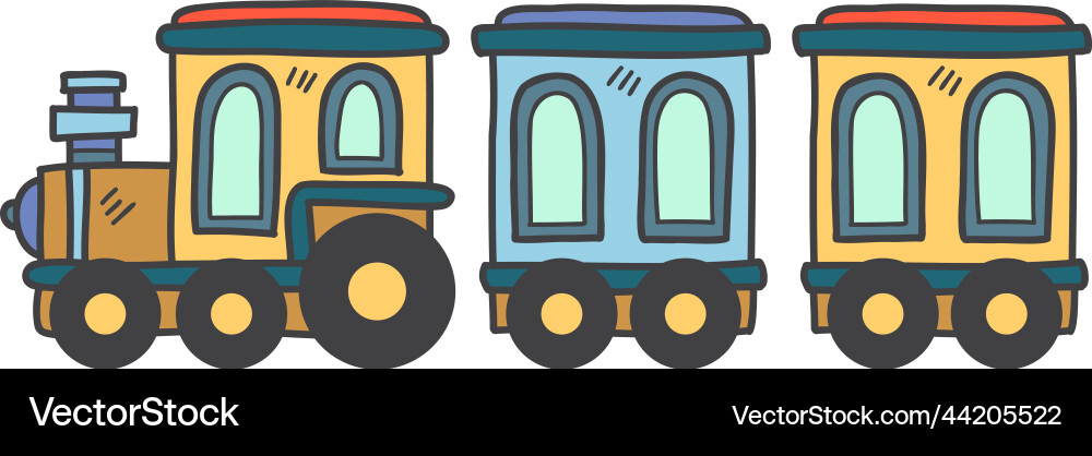 Hand drawn toy train for kids Royalty Free Vector Image