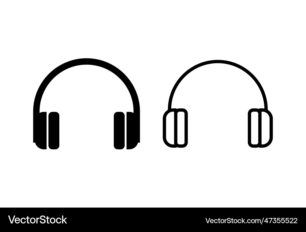Headphone icon headset icon symbols Royalty Free Vector