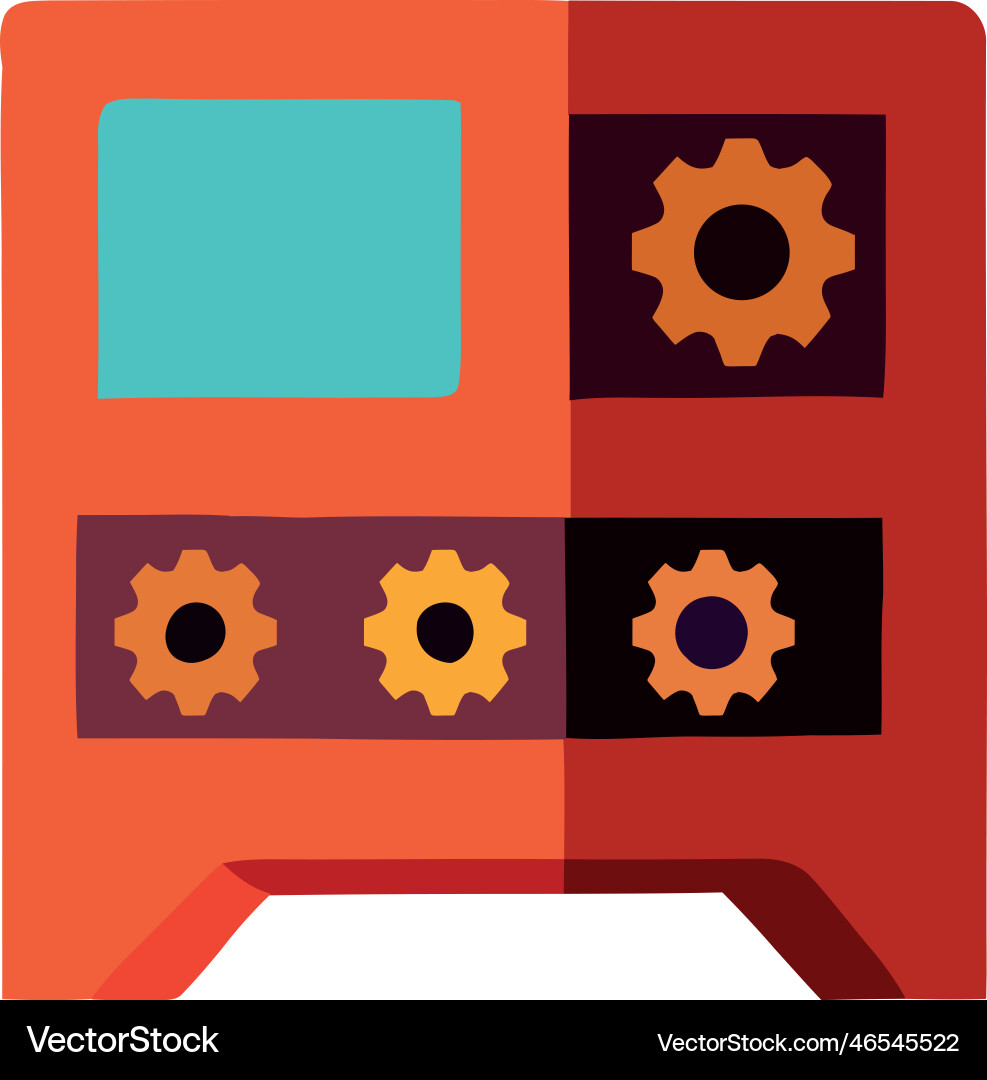 Industry red machinery symbol Royalty Free Vector Image