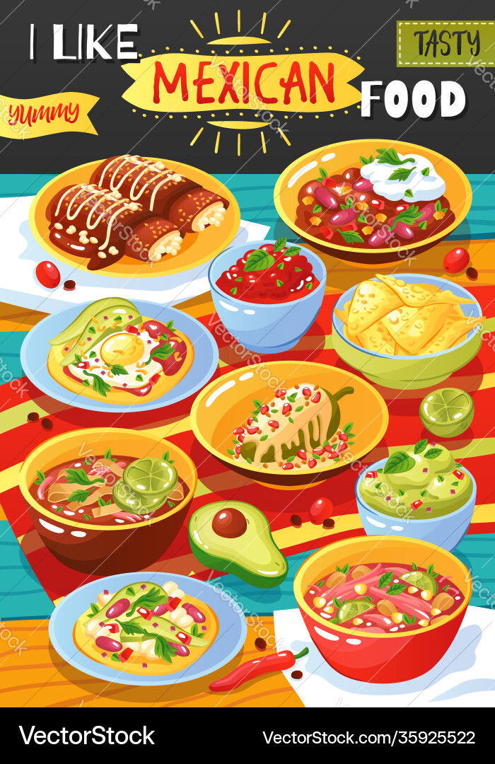 Mexican food ad poster Royalty Free Vector Image