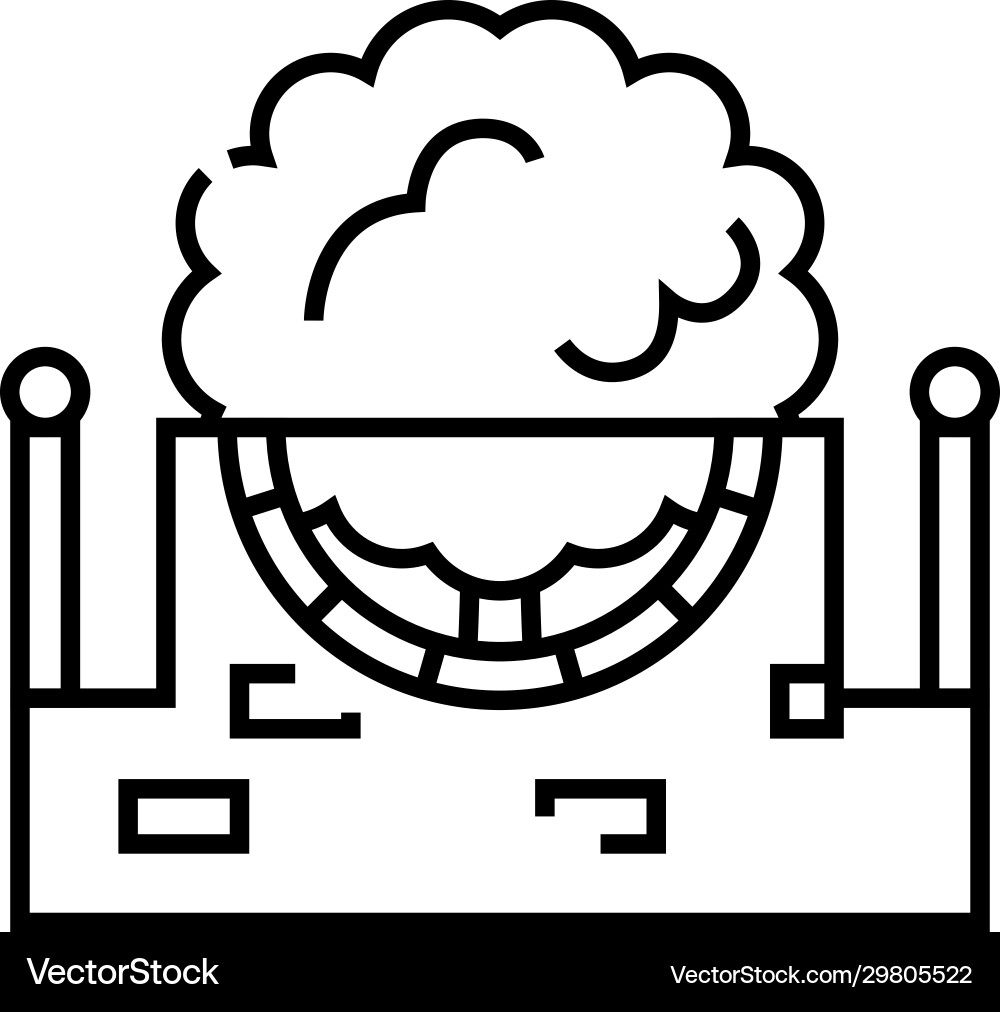 Outside trees line icon concept sign outline Vector Image