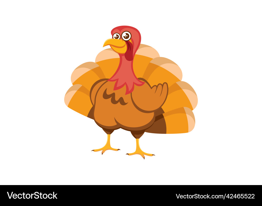 Thanksgiving cheerful turkey bird icon Royalty Free Vector
