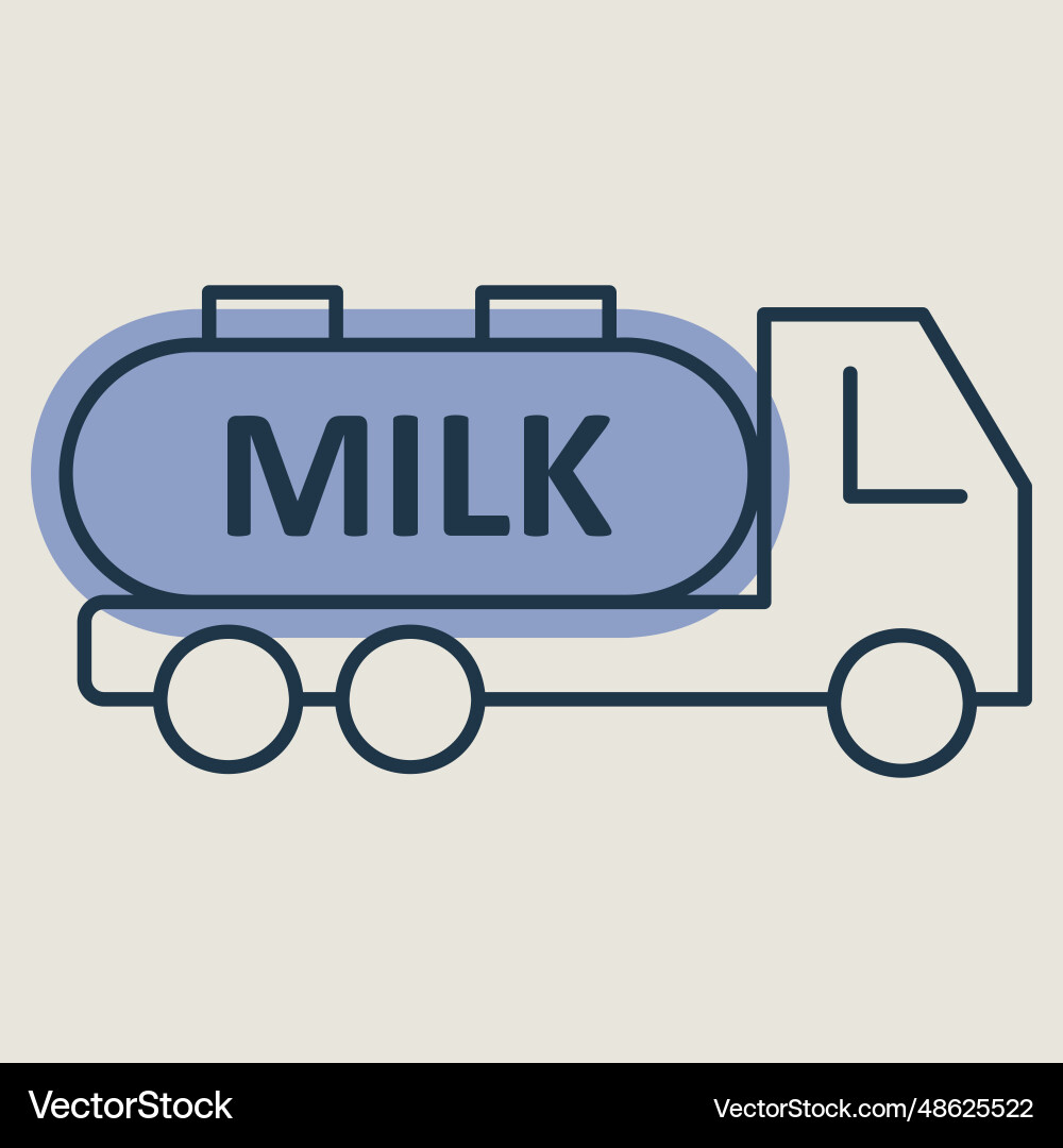 Truck with milk icon Royalty Free Vector Image