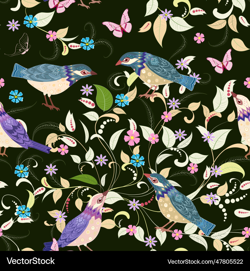 Vintage seamless texture with very nice little Vector Image