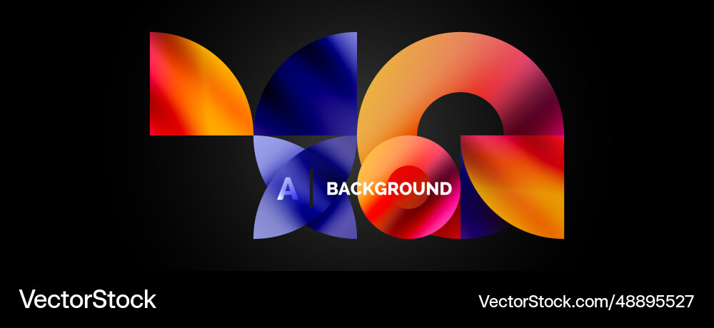 Abstract round geometric shapes with gradients Vector Image