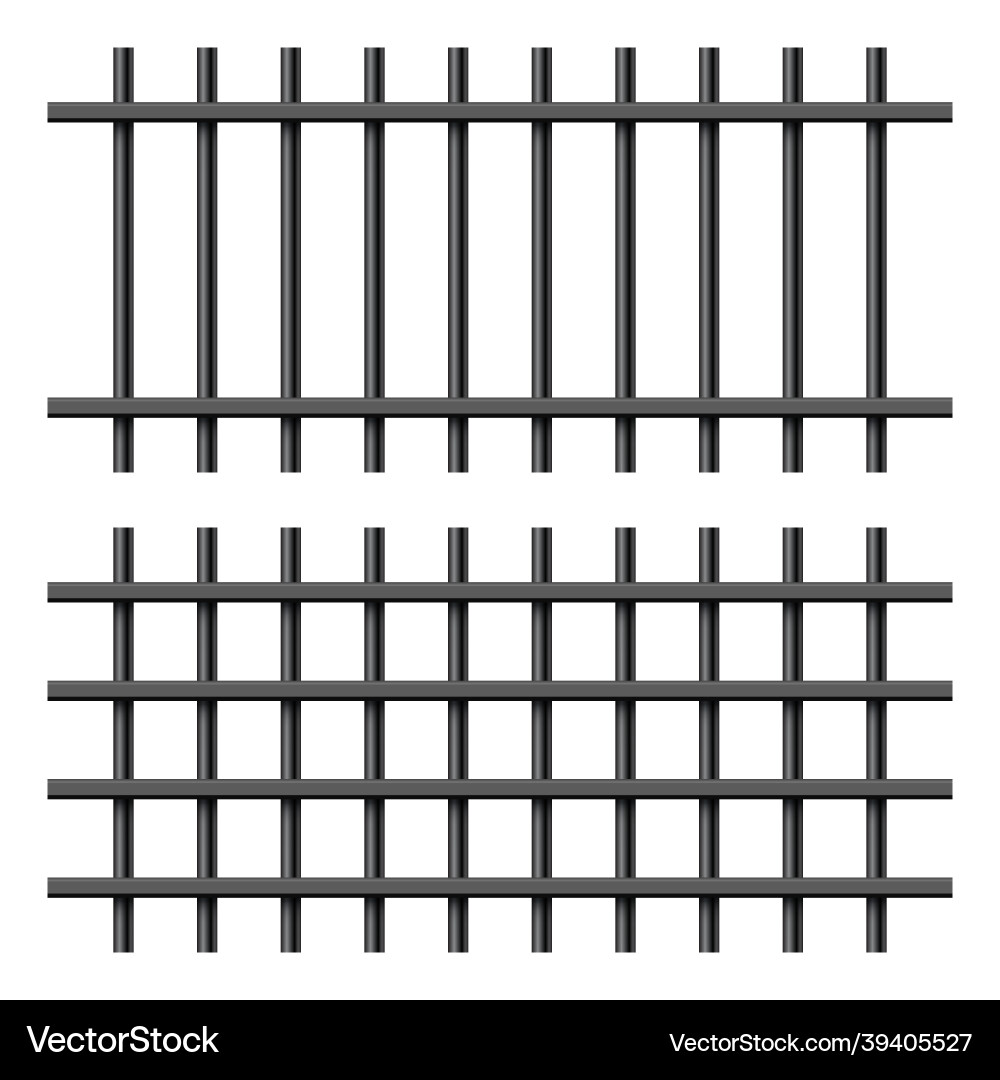 Black realistic metal prison bars isolated Vector Image