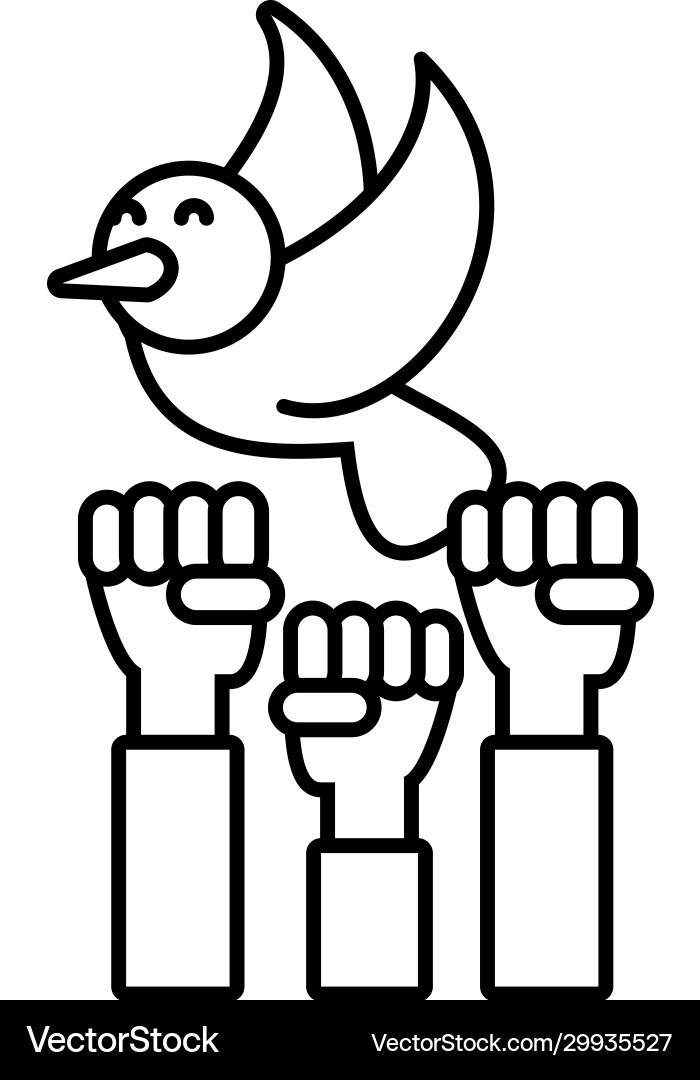 Clenched fist held in protest on white background Vector Image