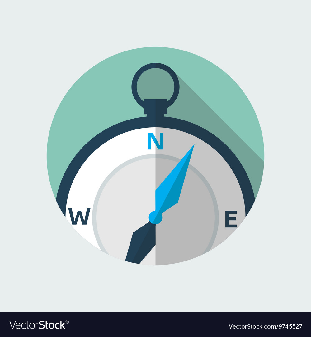 Compass flat icon Royalty Free Vector Image - VectorStock