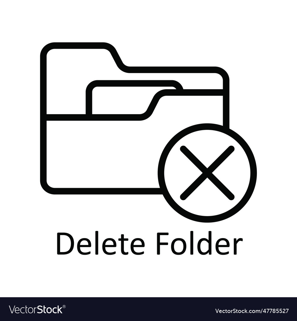 Delete folder outline icon design Royalty Free Vector Image Delete folder outline icon design Royalty Free Vector Image