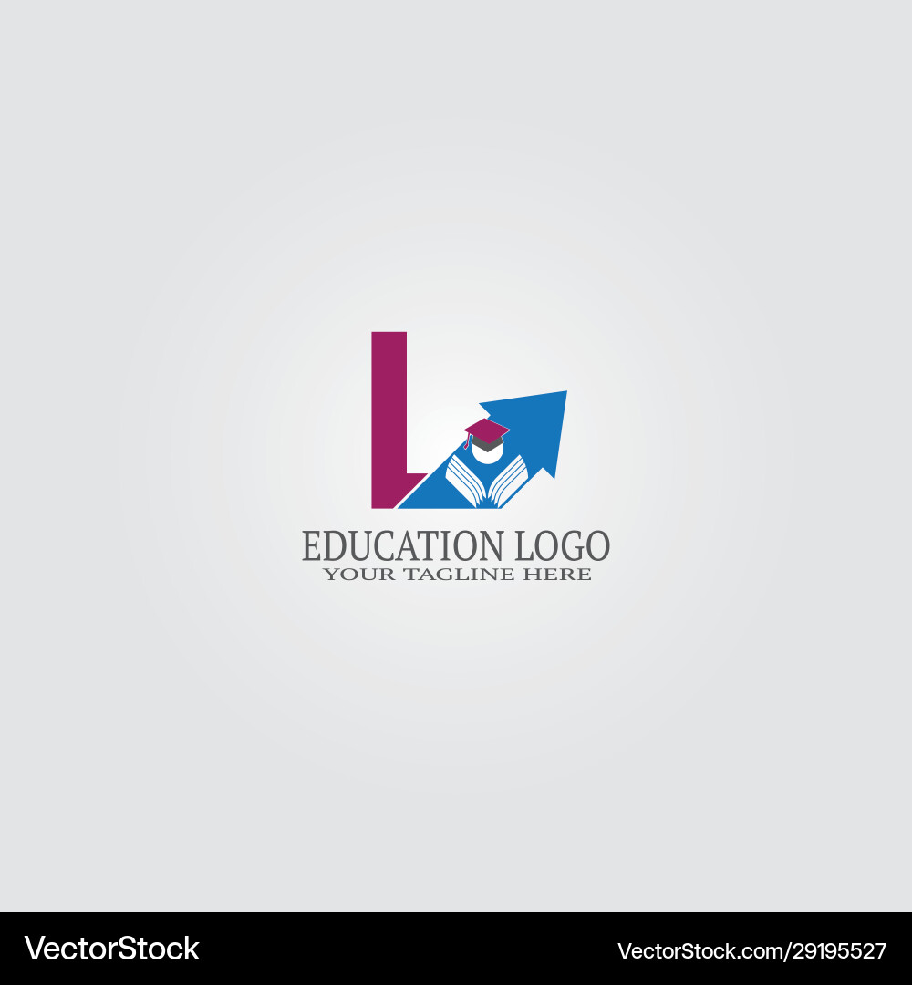 Education logo template with l letter logo Vector Image