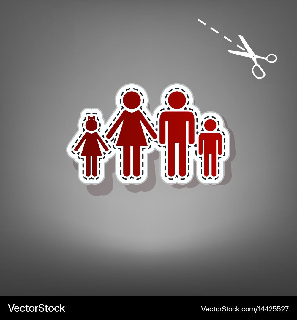 Family sign red icon Royalty Free Vector Image
