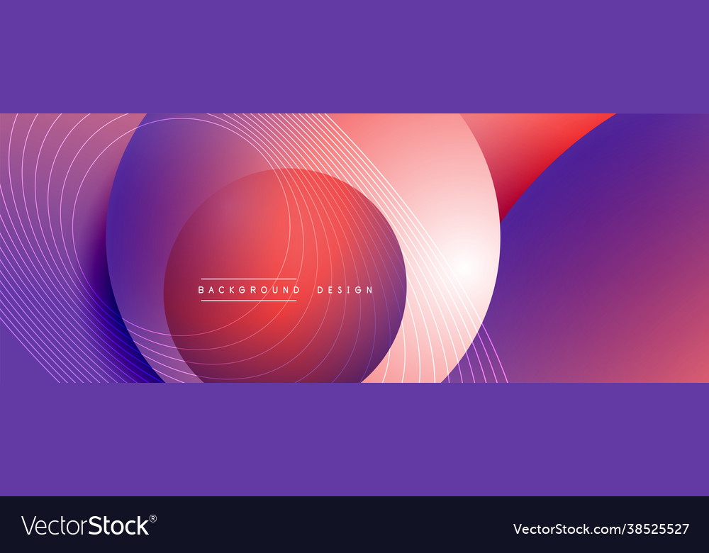 Gradient circles with shadows techno Royalty Free Vector