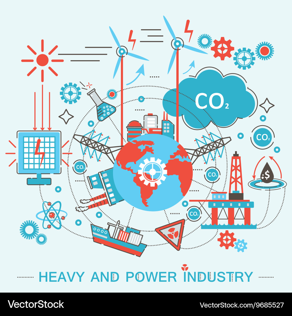 Heavy and power industry infographics template Vector Image