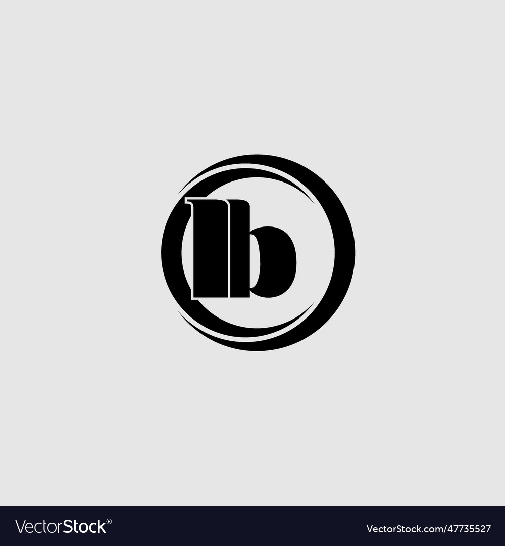 Letters lb simple circle linked line logo Vector Image