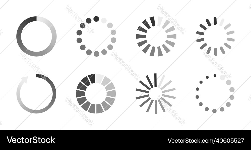 Load icons process of wait on digital screen bar Vector Image