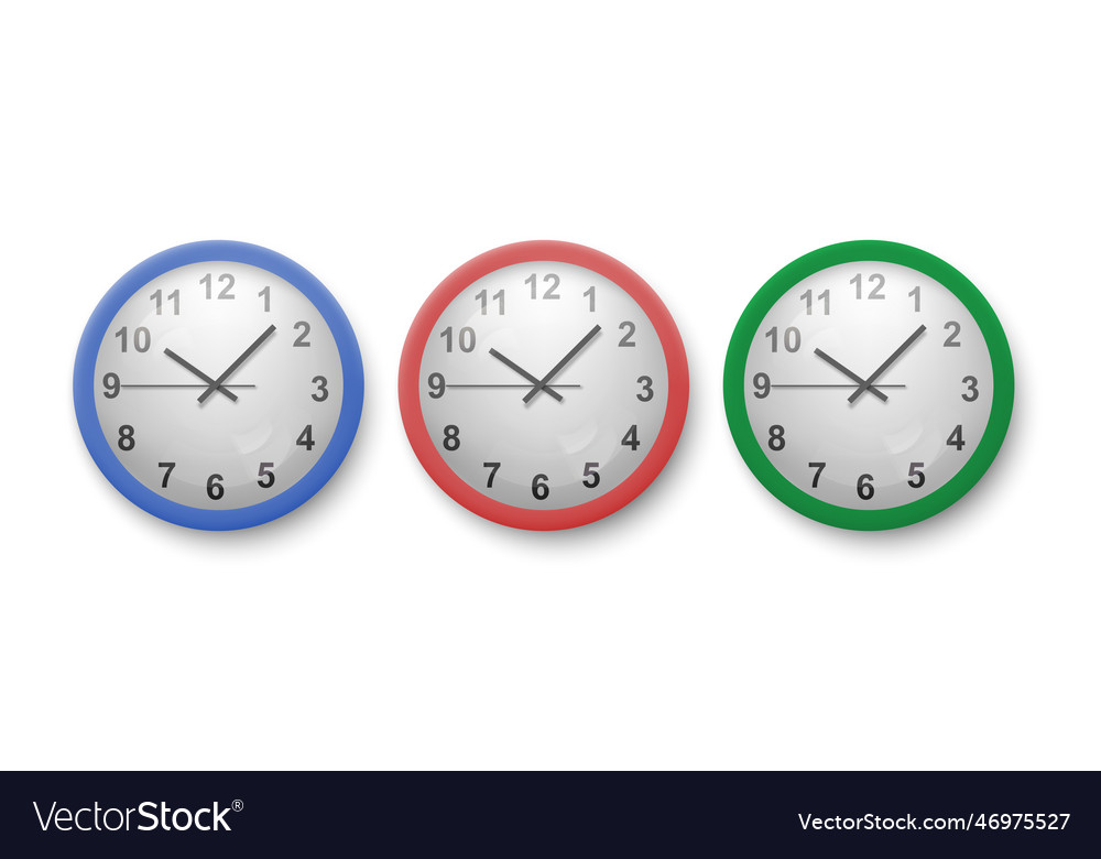 Set of color clocks Royalty Free Vector Image - VectorStock