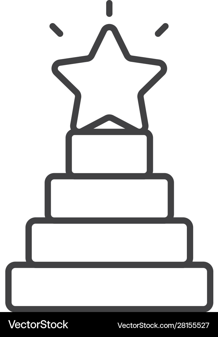 Stair with star award icon Royalty Free Vector Image