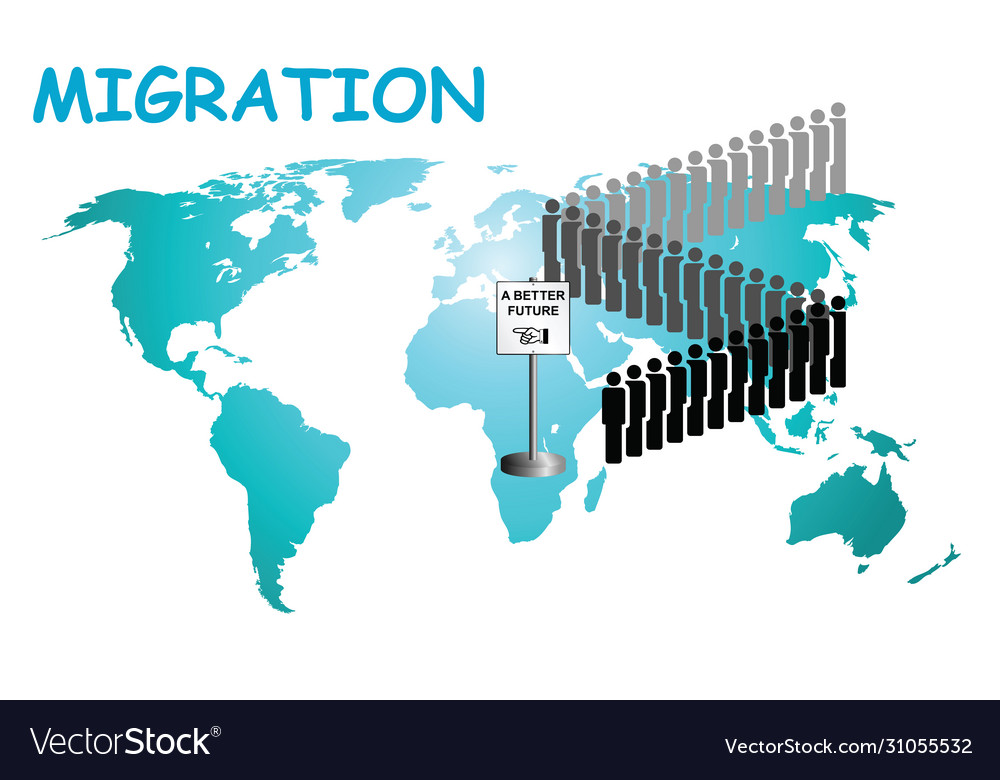 A better future through migration Royalty Free Vector Image