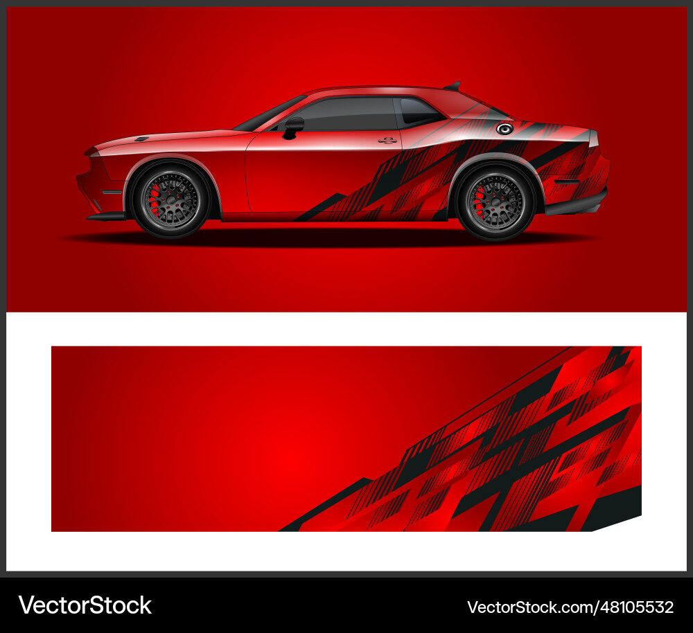 Car graphic for vehicle vinyl wrap Royalty Free Vector Image