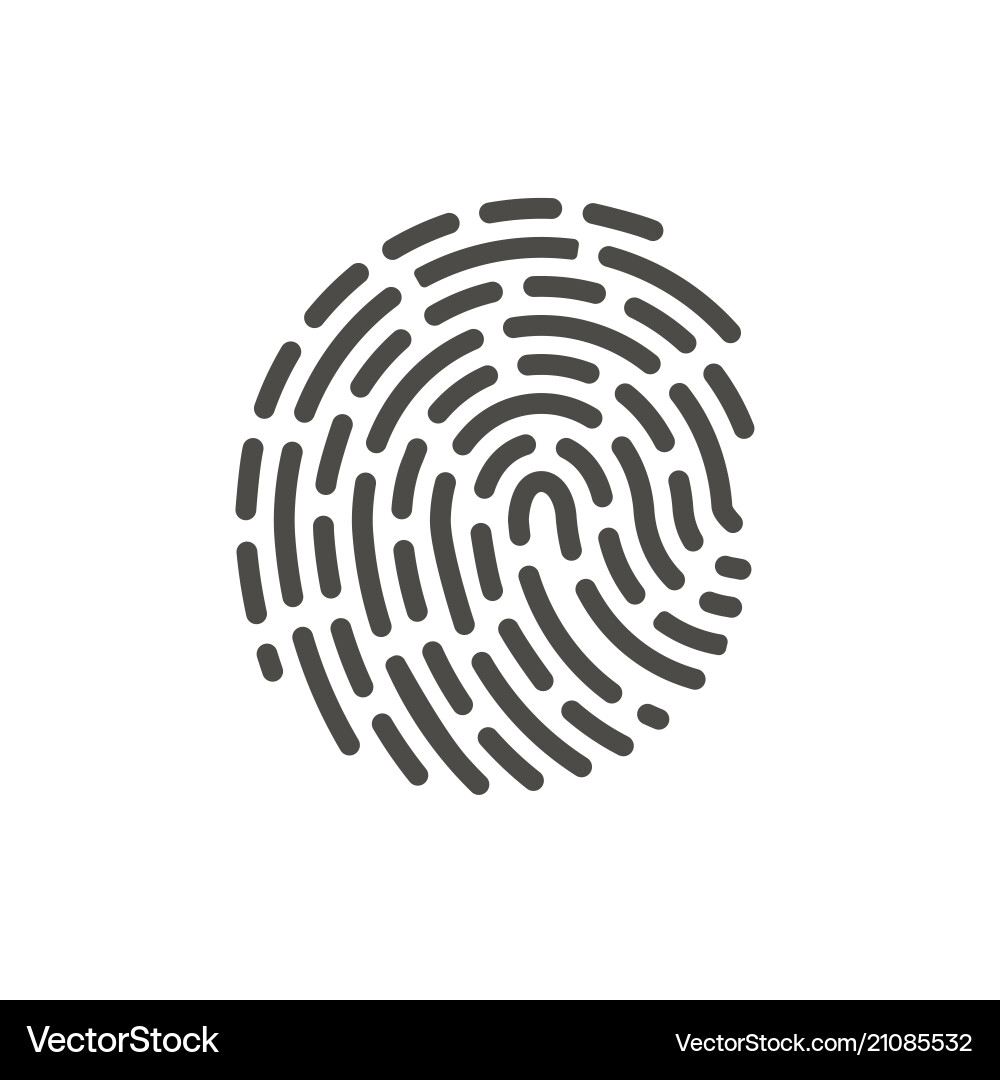 Finger print icon line hand id symbol Royalty Free Vector