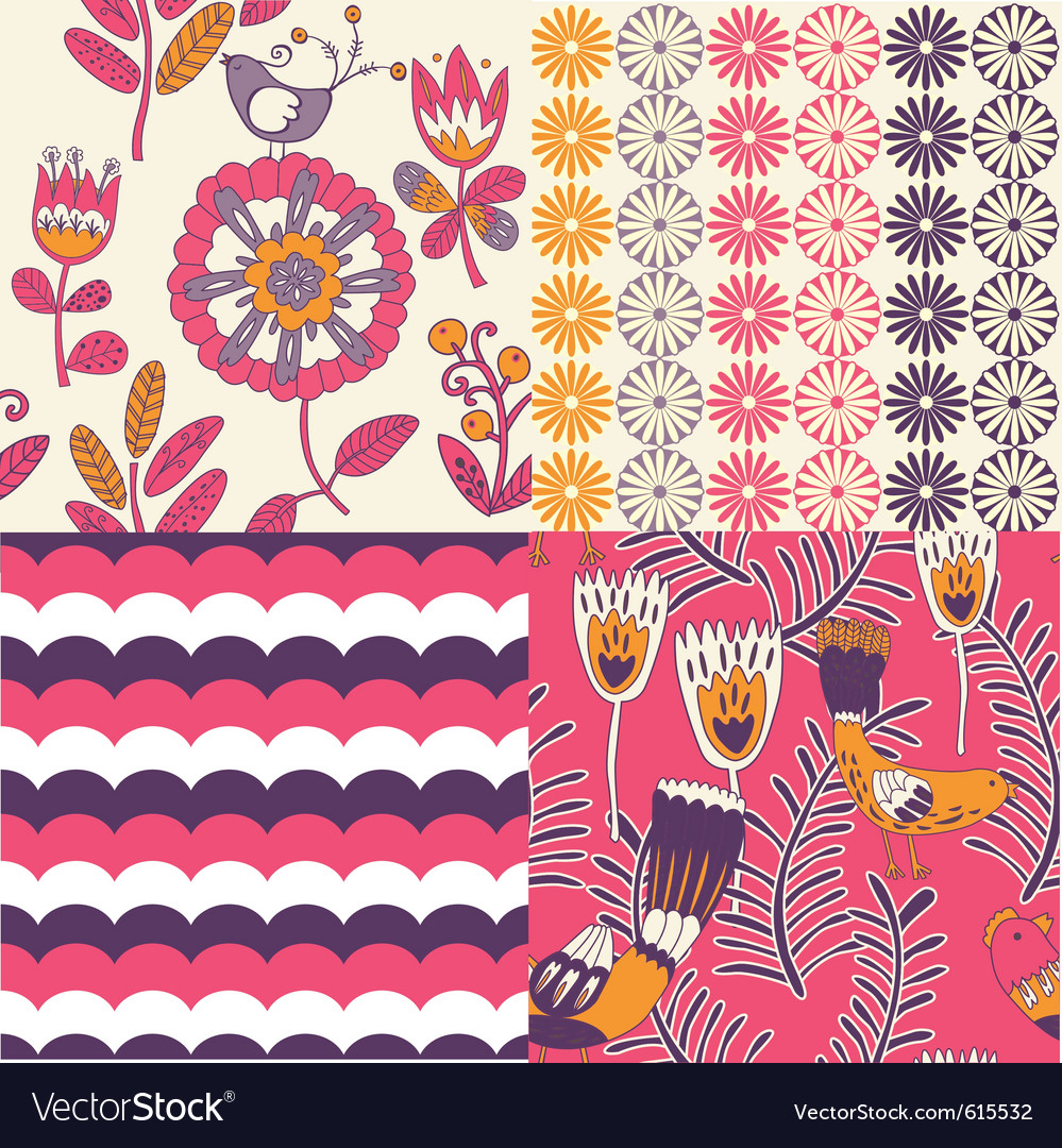 Floral repeat pattern Royalty Free Vector Image