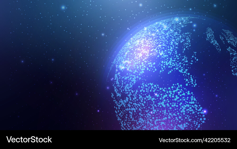 Futuristic map of the planet world Royalty Free Vector Image
