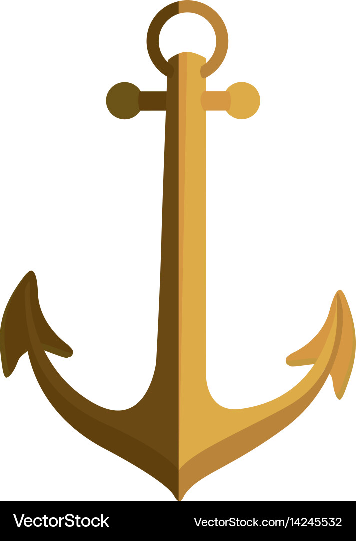 Gold silhouette anchor icon design with half Vector Image