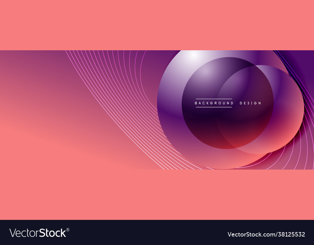 Gradient circles with shadows techno Royalty Free Vector