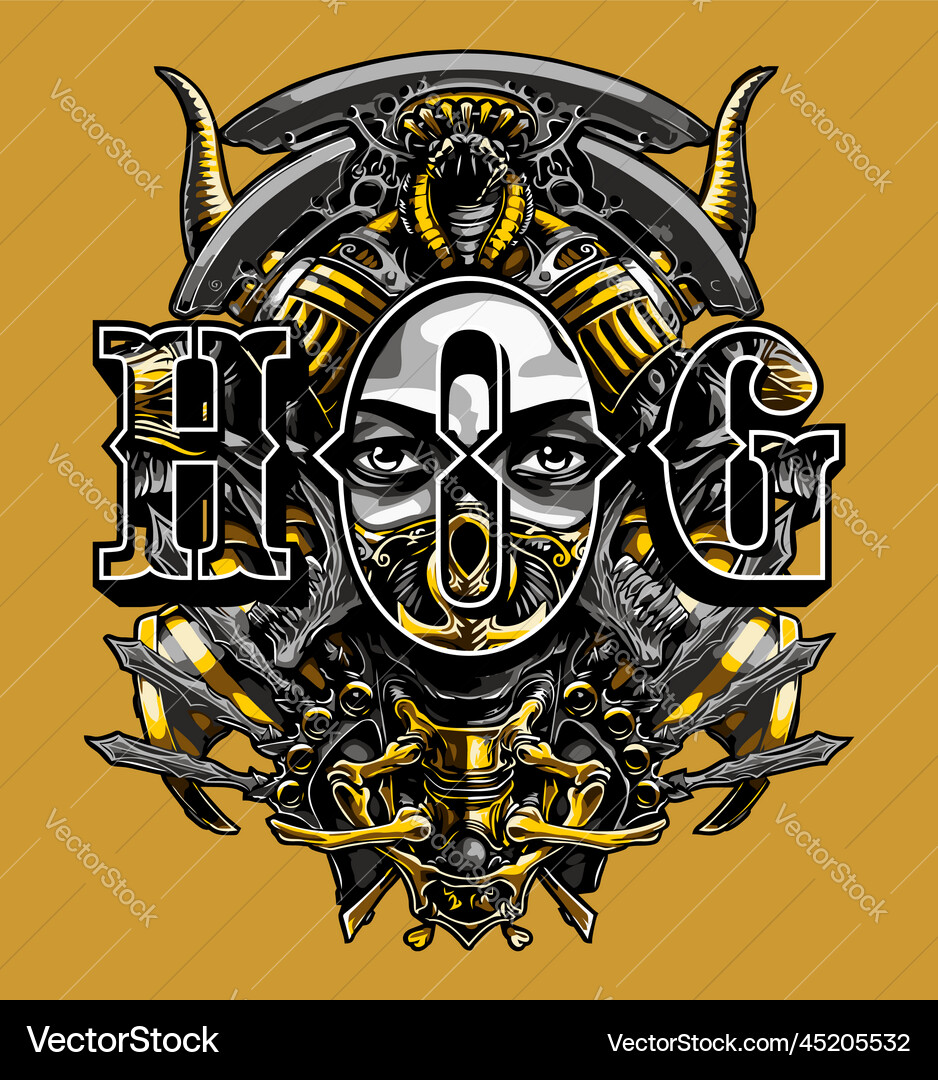 Hog writing with a scary background Royalty Free Vector