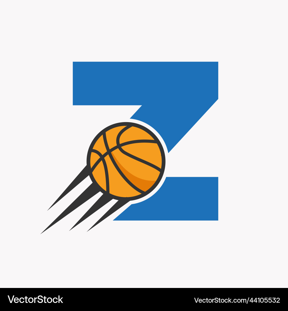 Initial letter z basketball logo concept Vector Image