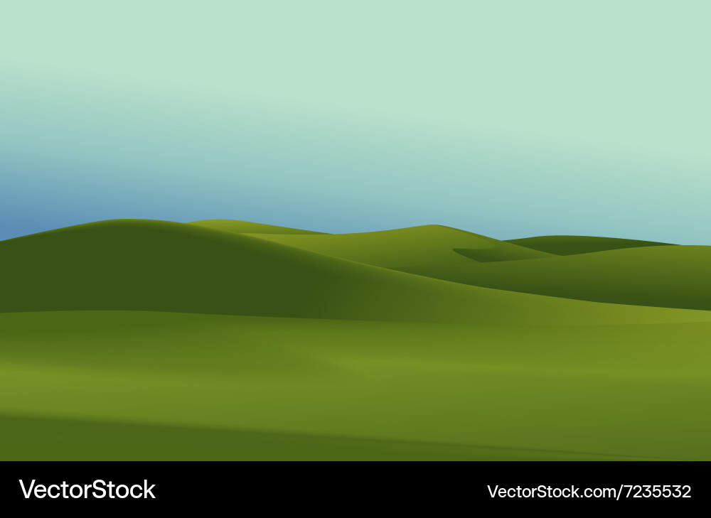 Rural landscape with green hills Royalty Free Vector Image