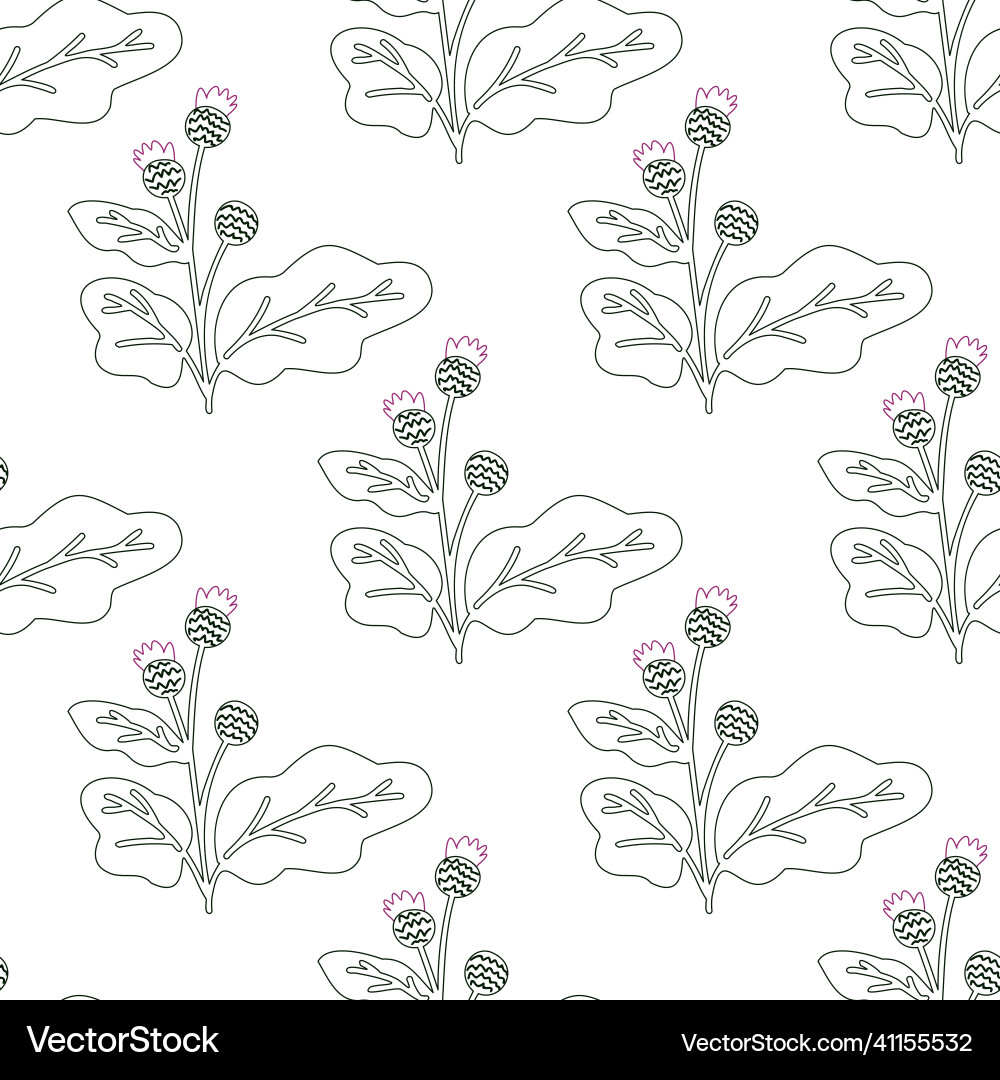Seamless burdock pattern Royalty Free Vector Image