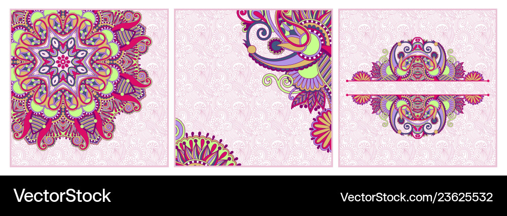 Set of ornamental decorative template Royalty Free Vector