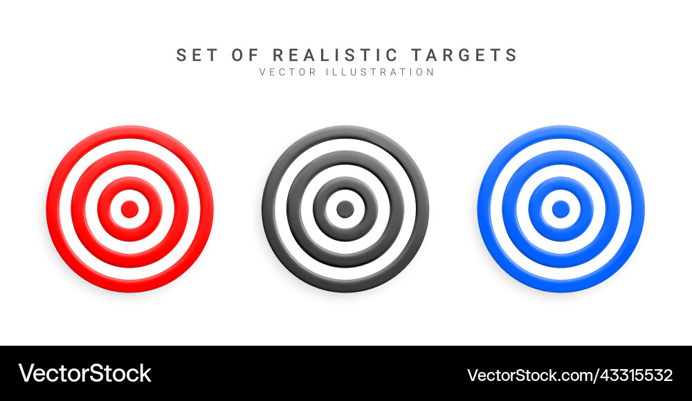 Set of realistic targets targets for shooting Vector Image