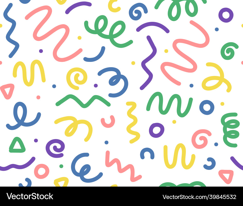 Squiggle shapes wavy and swirled brush strokes Vector Image
