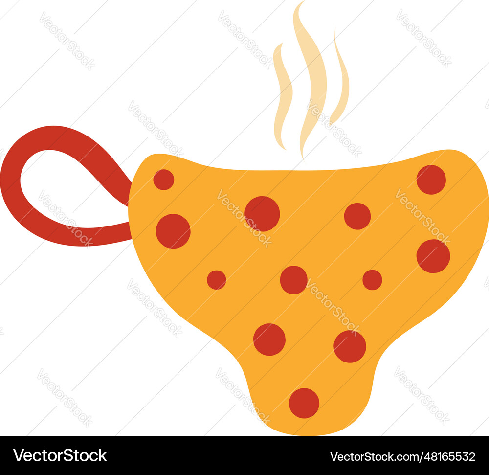 Tea cup with rising steam hand drawn cartoon Vector Image