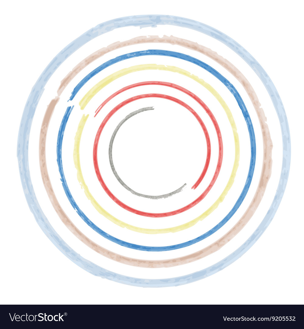 Watercolor circles rainbow Royalty Free Vector Image