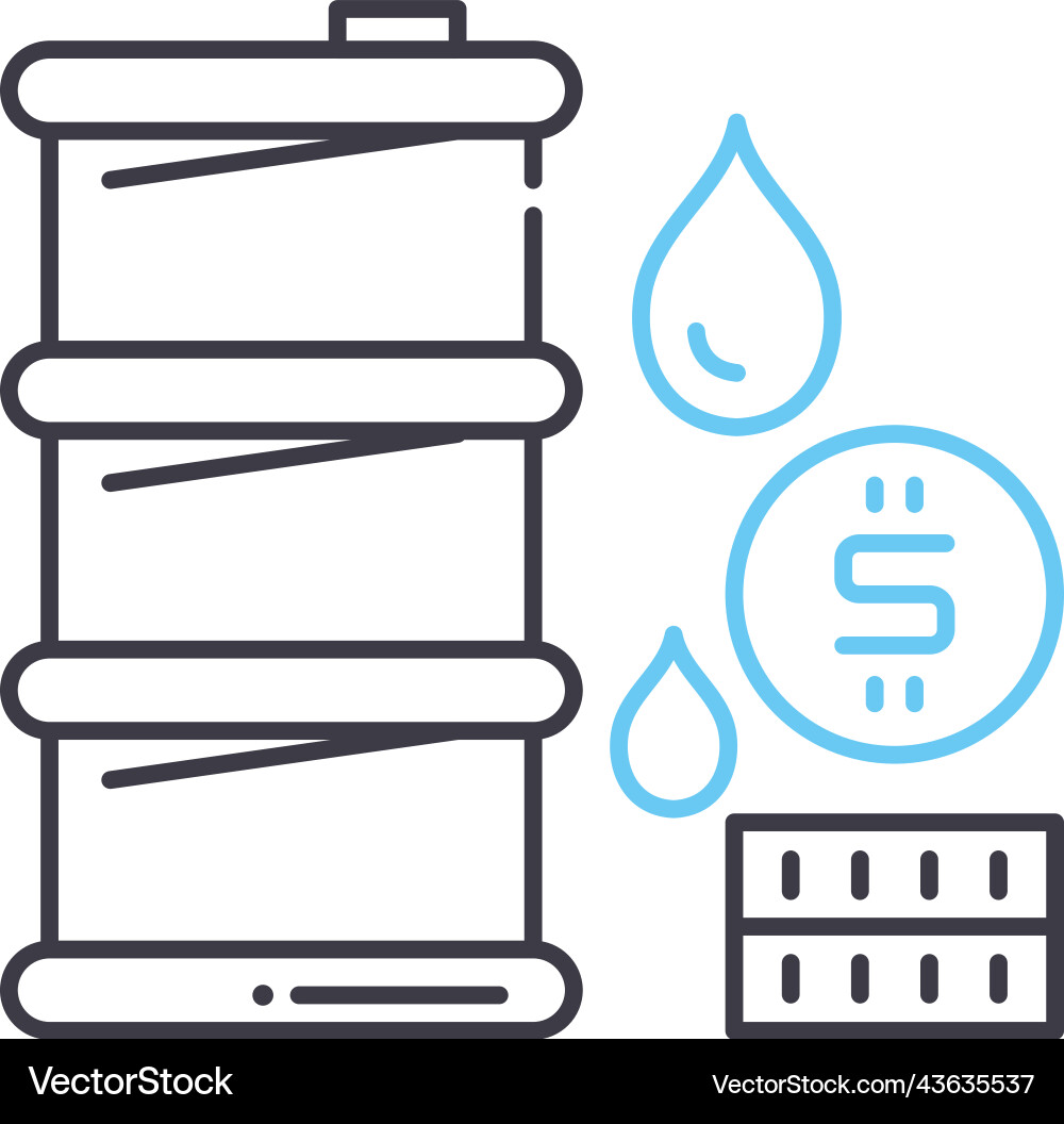 Bunker fuels line icon outline symbol Royalty Free Vector