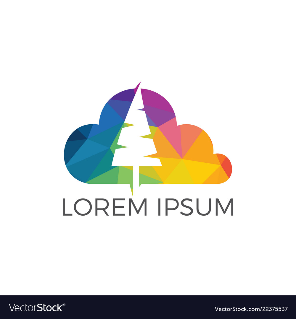 Cloud tree logo design Royalty Free Vector Image