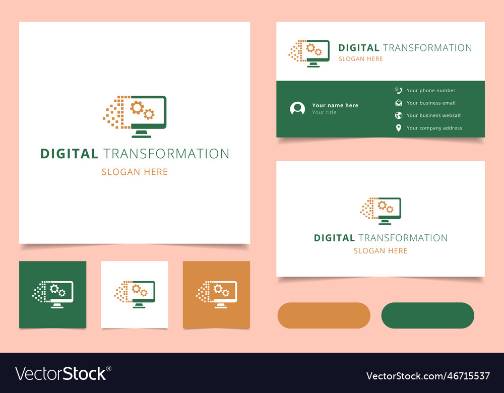 Digital transformation logo design with editable Vector Image