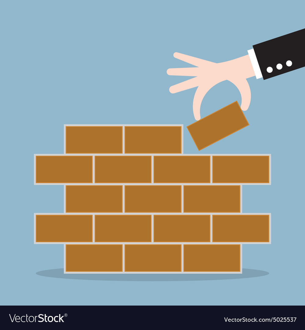 First brick Royalty Free Vector Image - VectorStock