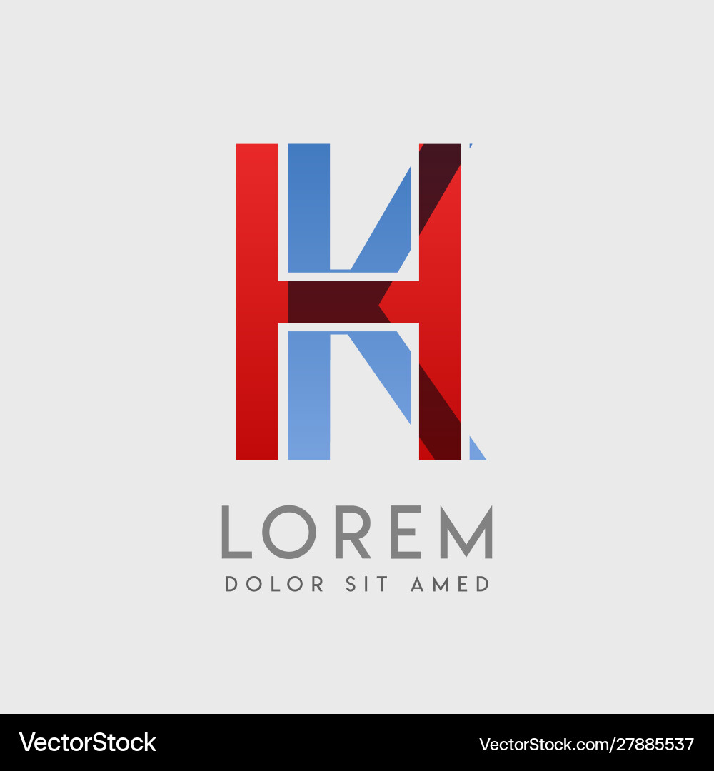 Hk logo letters with blue and red gradation Vector Image