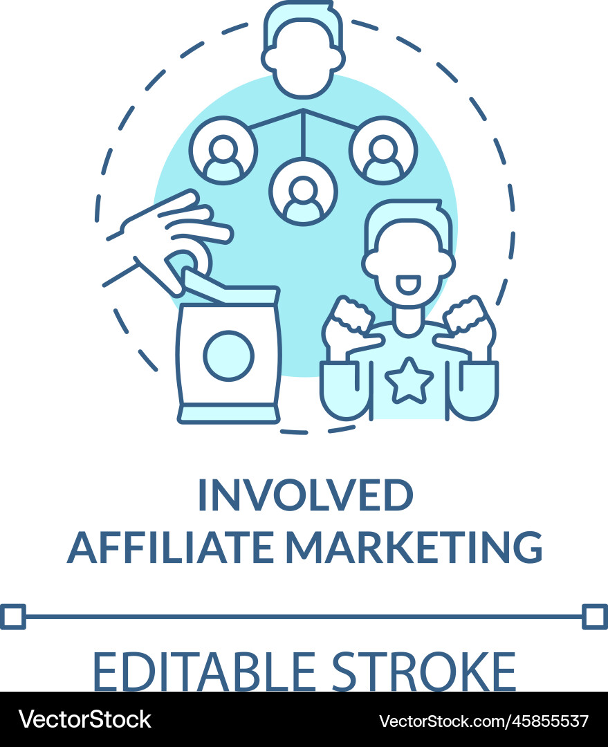 Involved affiliate marketing turquoise concept Vector Image