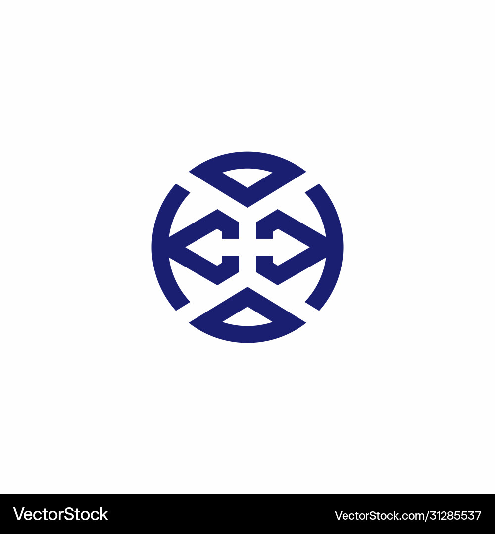 Kk monogram logo with abstract shapes in modern Vector Image