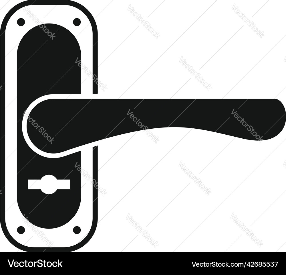 Metal door handle icon simple knob lock Royalty Free Vector