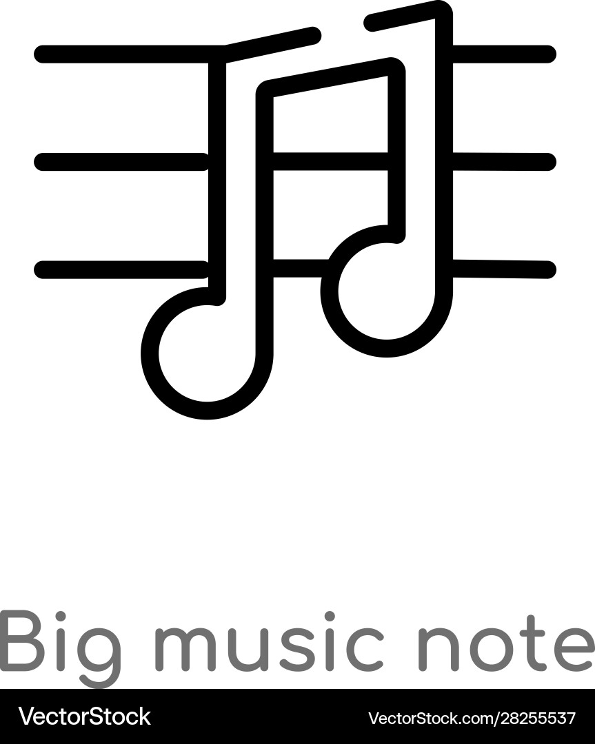 Outline big music note icon isolated black simple Vector Image