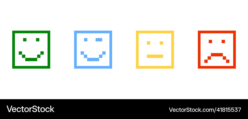Pixel emotions in flat style design element Vector Image
