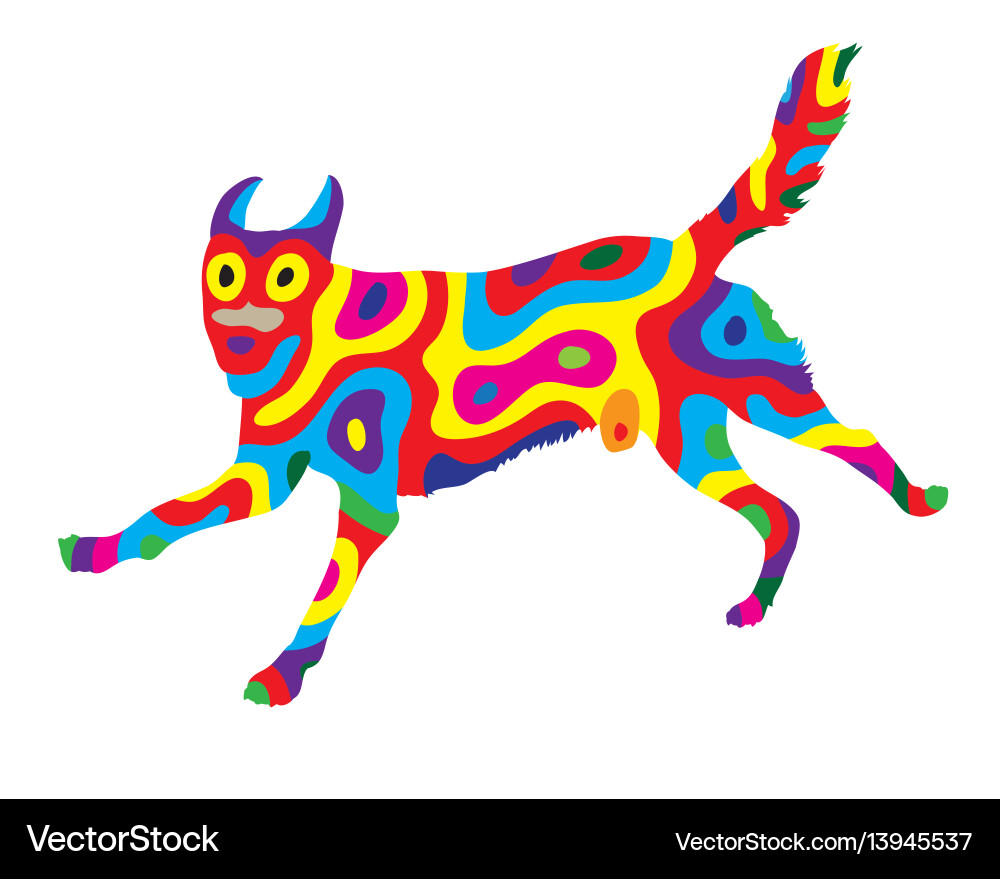 Rainbow dog 3 Royalty Free Vector Image - VectorStock