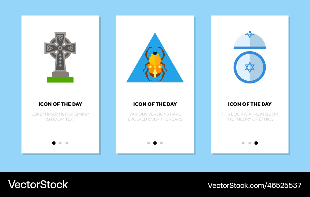 Religious symbols flat icon set Royalty Free Vector Image
